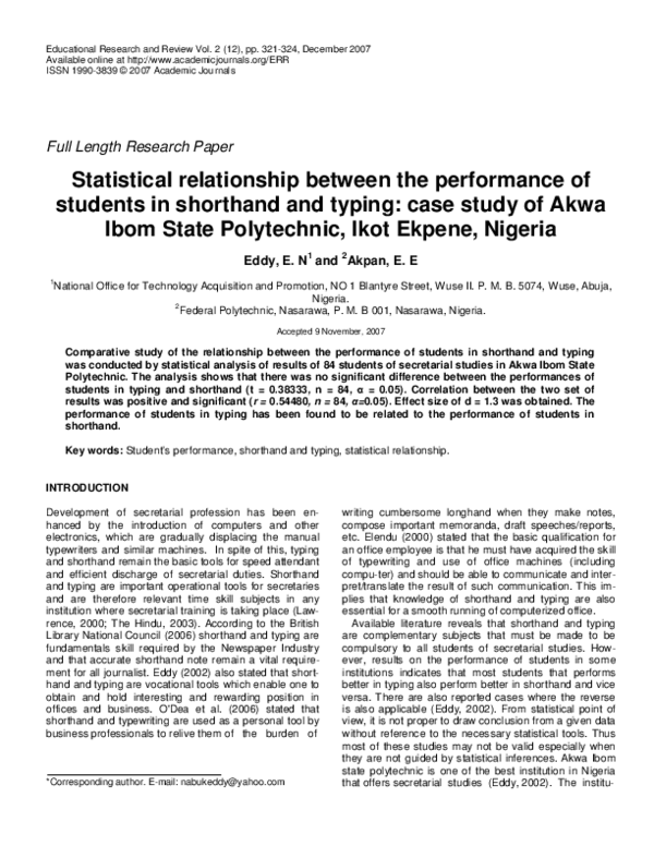 (PDF) Statistical relationship between the performance of students in ...