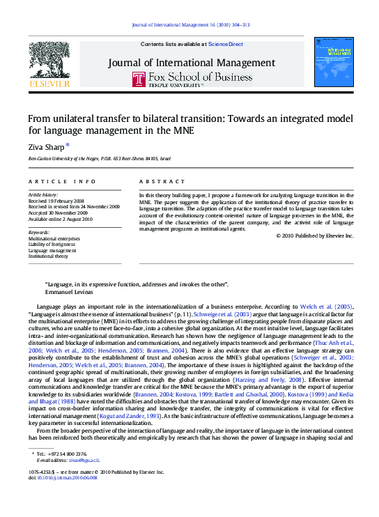 (PDF) From unilateral transfer to bilateral transition: Towards an ...