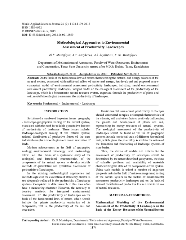(PDF) Methodological approaches to the prospective assessment (PDF) Methodological approaches to the prospective assessment