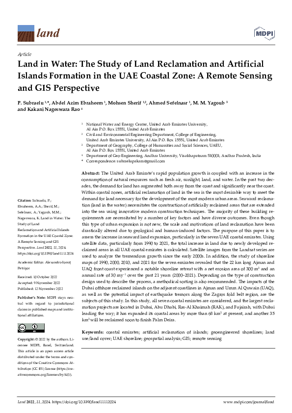 (PDF) Land in Water: The Study of Land Reclamation and Artificial ...