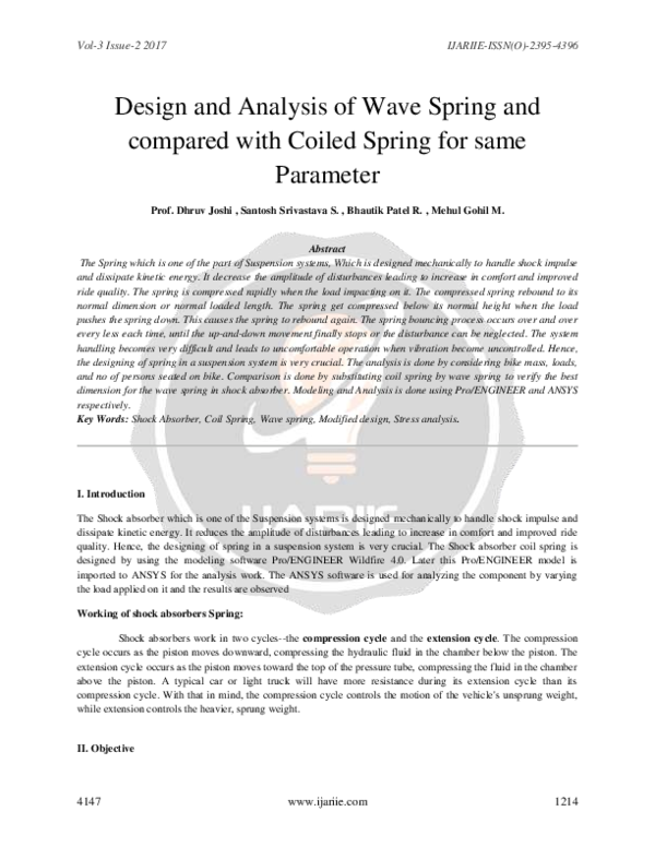 (PDF) Design and Analysis of Wave Spring and compared with Coiled ...