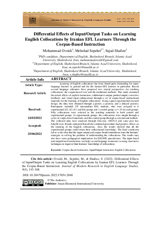 Pdf Differential Effects Of Inputoutput Tasks On Learning English 4498