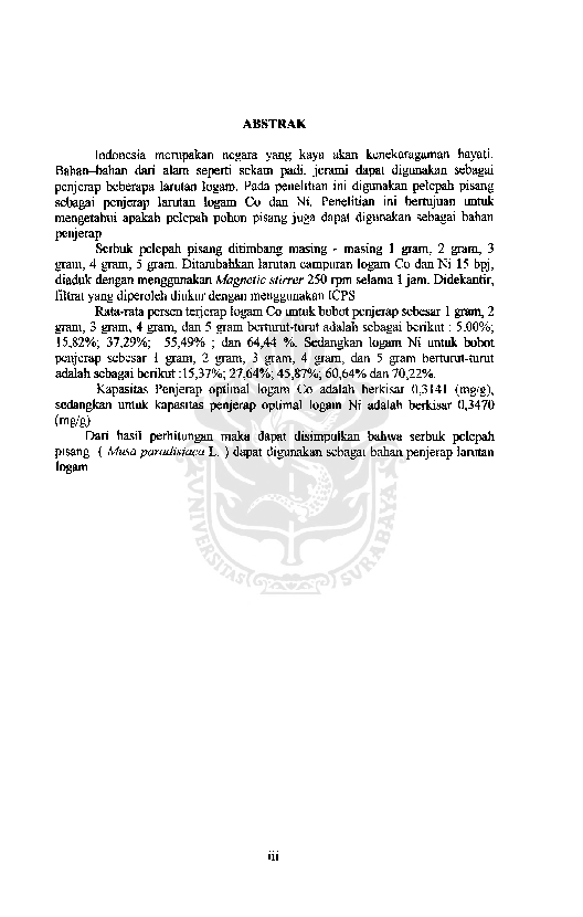 (PDF) Studi Pendahuluan Daya Jerap Pelepah Pohon Pisang (Musa ...
