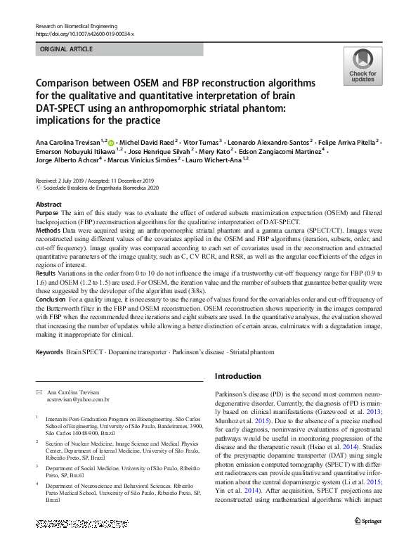 (PDF) Comparison between OSEM and FBP reconstruction algorithms for the ... (PDF) Comparison between OSEM and FBP reconstruction algorithms for the ...