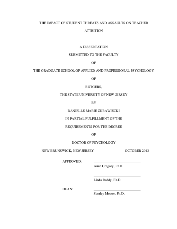 (PDF) The impact of student threats and assaults on teacher attrition