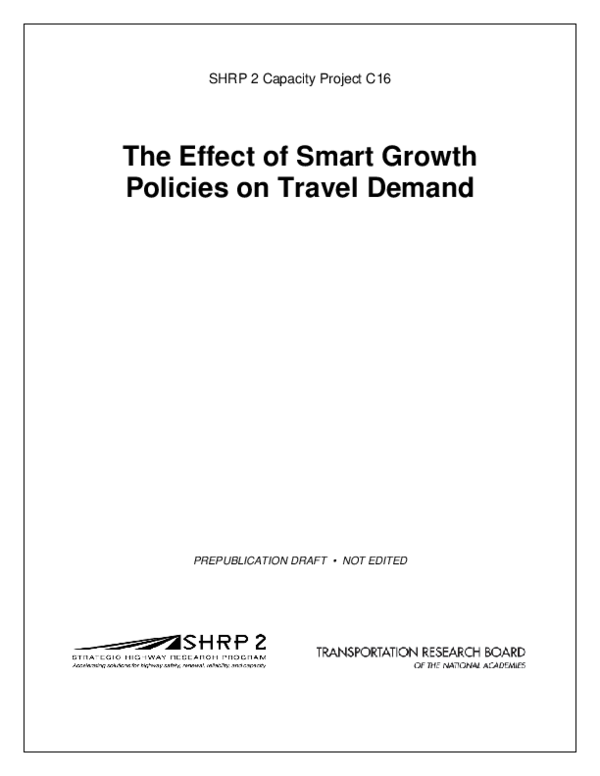 (PDF) Effect of Smart Growth Policies on Travel Demand