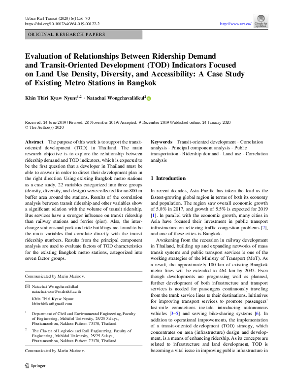 (PDF) Transit-Oriented Development and Land Use