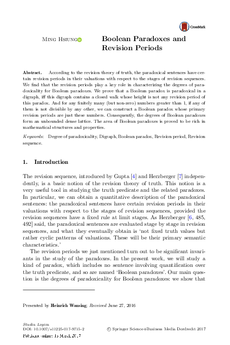 (PDF) Boolean Paradoxes and Revision Periods