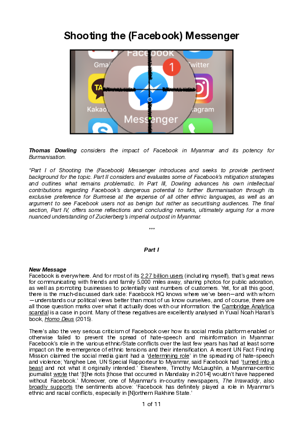 (PDF) Shooting the (Facebook) Messenger