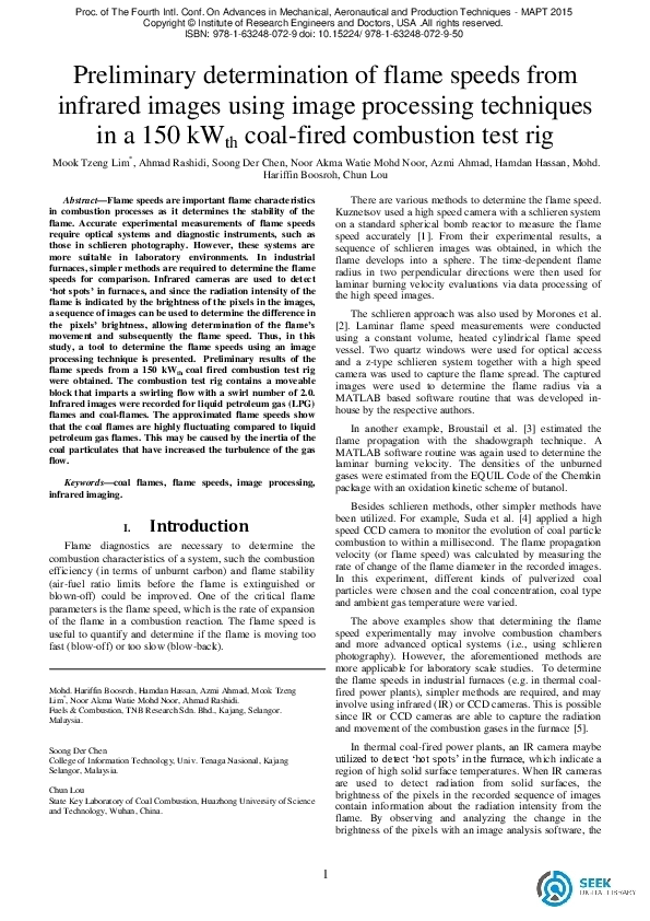 (PDF) Preliminary determination of flame speeds from infrared images using image processing ...