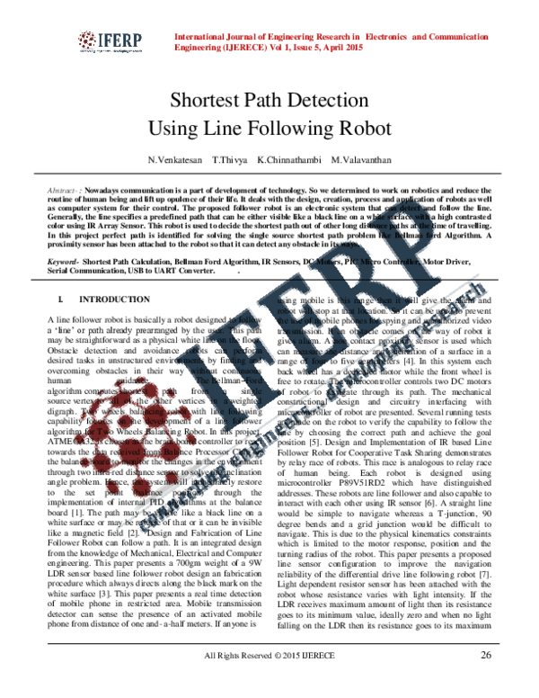 Pdf Shortest Path Detection Using Line Following Robot