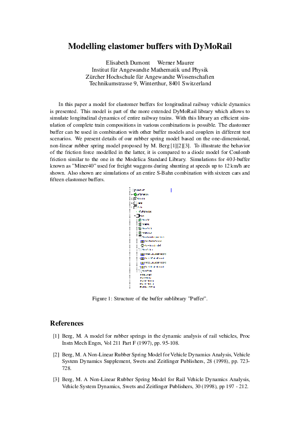 (PDF) Modelling elastomer buffers with DyMoRail