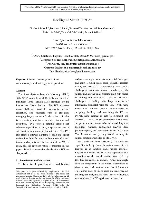 (PDF) Intelligent Virtual Station