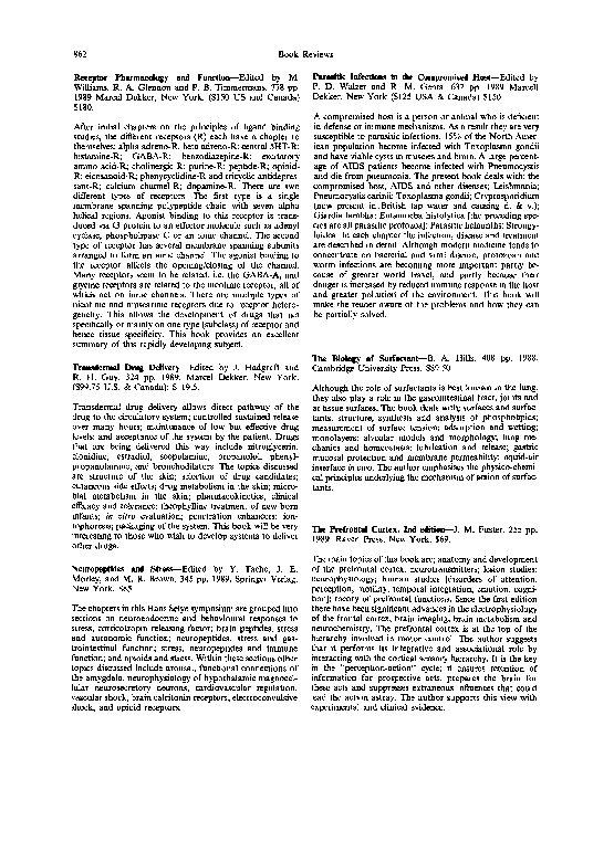 (PDF) Receptor Pharmacology and Function