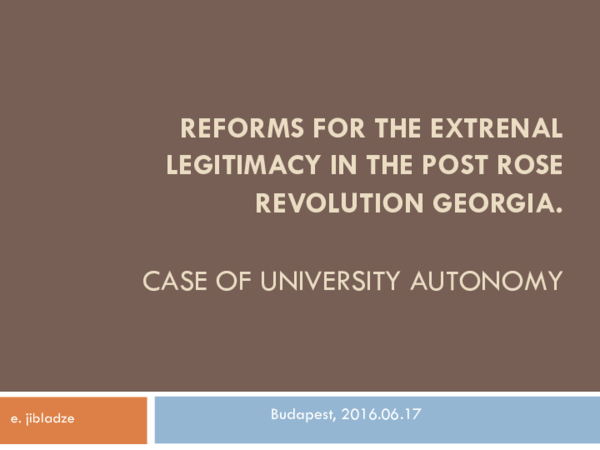 (PDF) Reforms for the external legitimacy in the post Rose Revolution ...