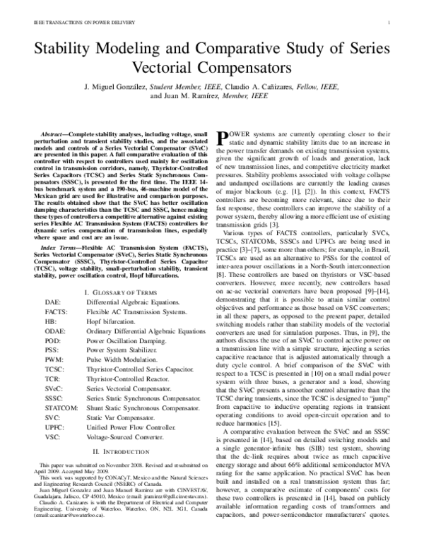 (PDF) Stability Modeling and Comparative Study of Series Vectorial ...