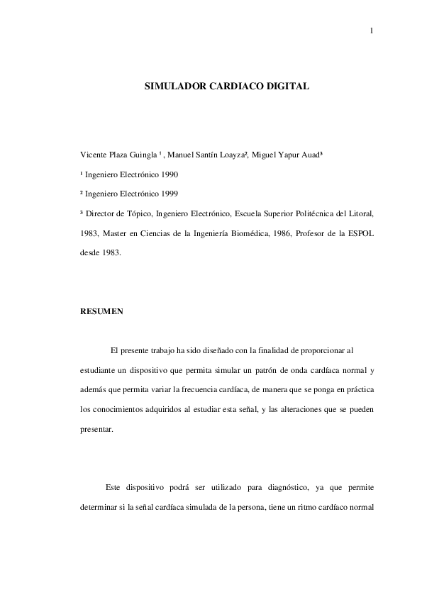 (PDF) Simulador Cardiaco Digital