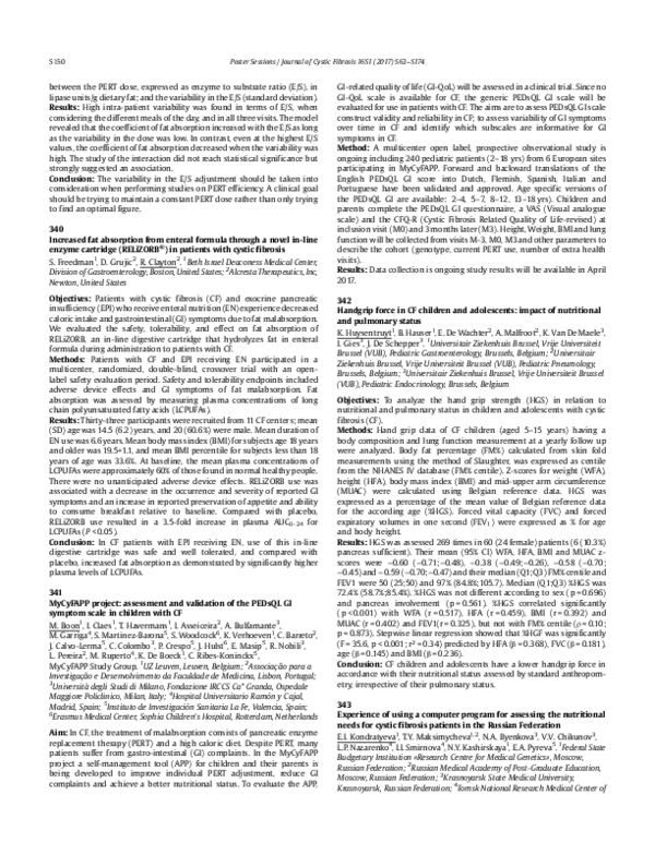 (PDF) 341 MyCyFAPP project: assessment and validation of the PEDsQL GI ...