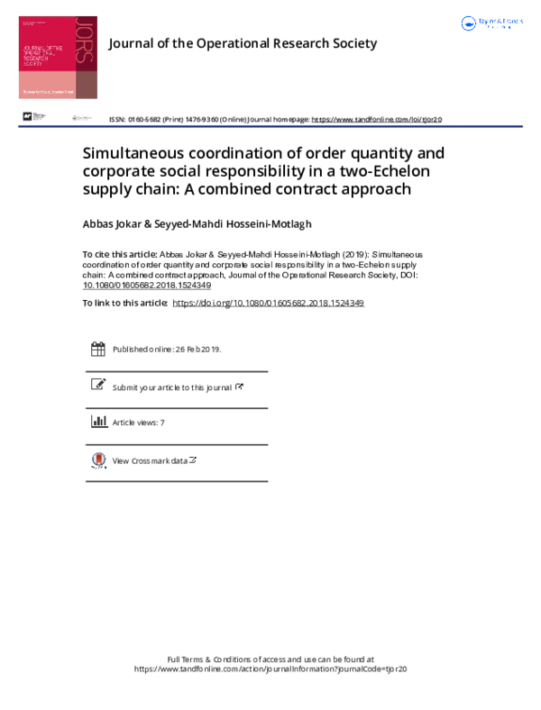 (PDF) Simultaneous coordination of order quantity and reorder point in ...