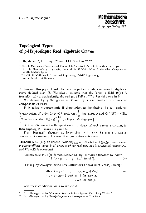 (PDF) Topological types ofp-hyperelliptic real algebraic curves