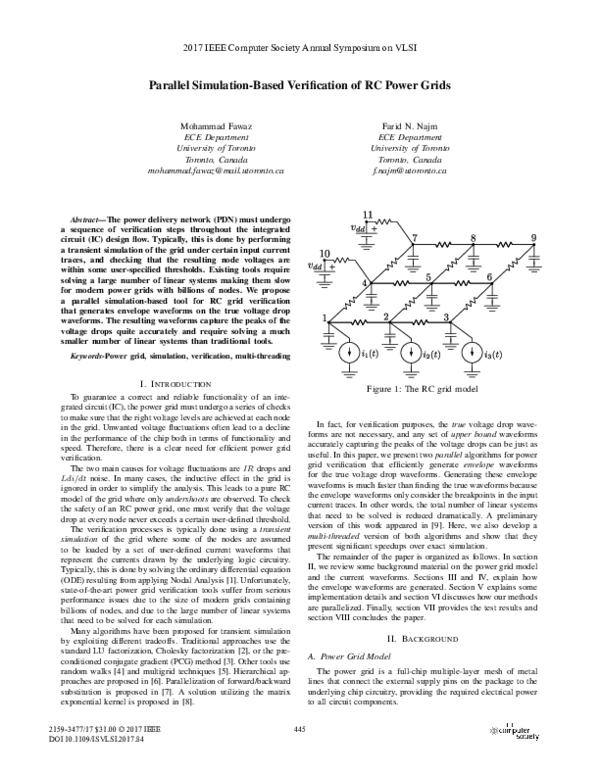 (PDF) Parallel Simulation-Based Verification of RC Power Grids