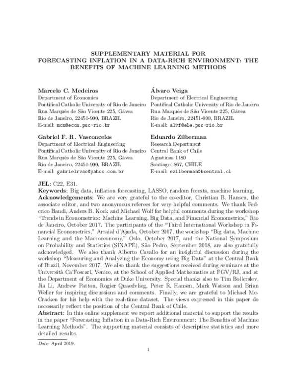 Pdf Forecasting Inflation In A Data Rich Environment The Benefits Of