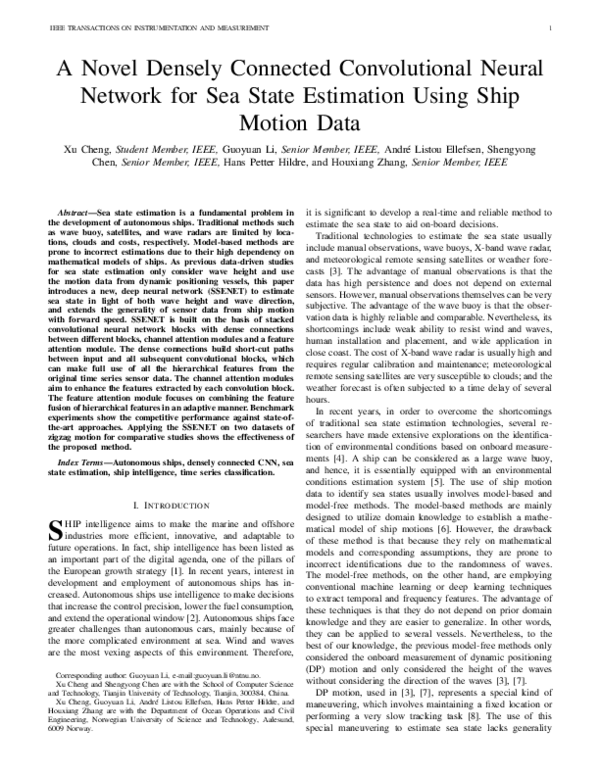 Pdf A Novel Densely Connected Convolutional Neural Network For Sea