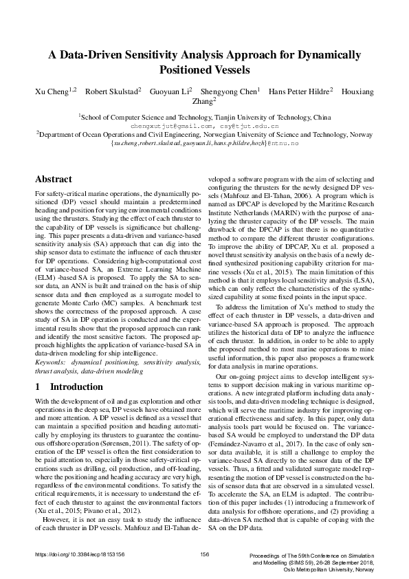 (PDF) A Data-Driven Sensitivity Analysis Approach for Dynamically Positioned Vessels