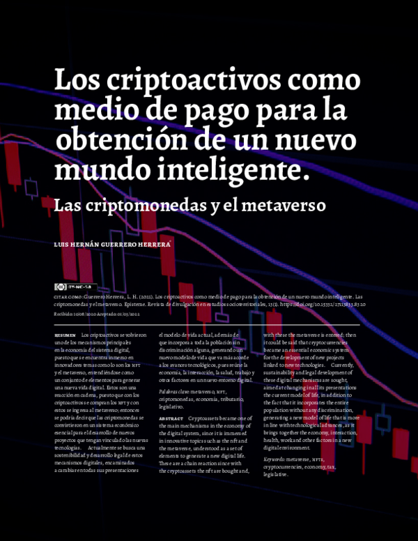 (PDF) Los criptoactivos como medio de pago para la obtención de un nuevo mundo inteligente. Las ...