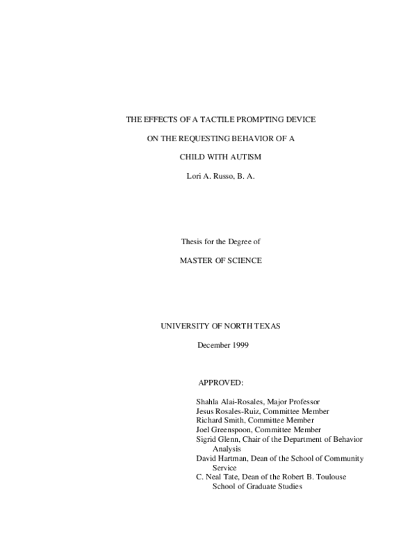 (PDF) The effects of a tactile prompting device on the requesting ...