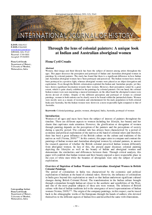 (PDF) Through the lens of colonial painters: A unique look at Indian ...