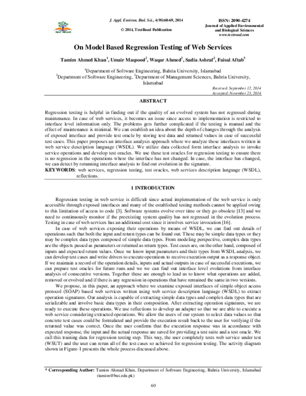 Pdf A Methodology For Model Based Regression Testing Of Web Services 8991