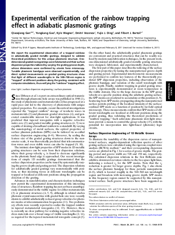 (PDF) Experimental verification of the rainbow trapping effect in ...