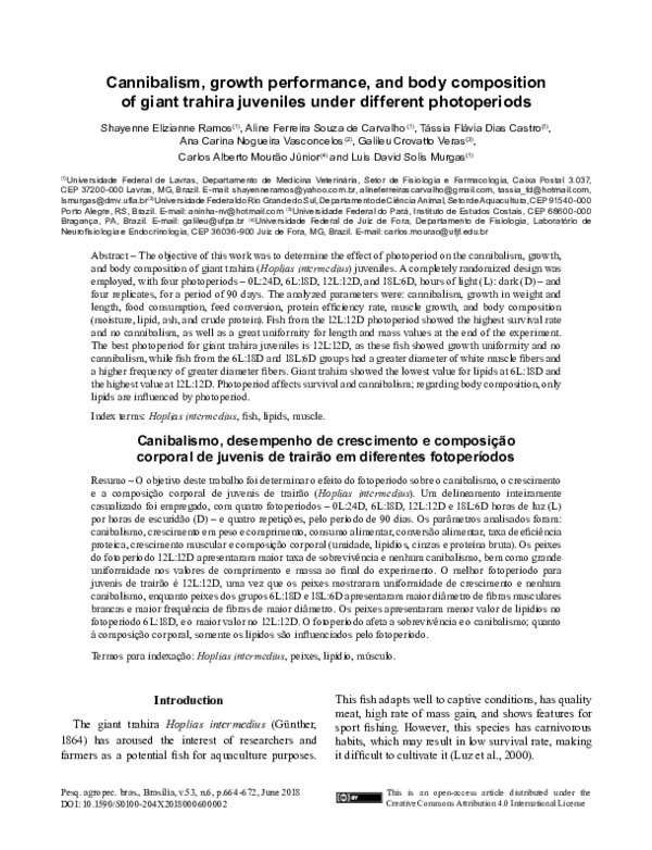 (PDF) Cannibalism, growth performance, and body composition of giant ...