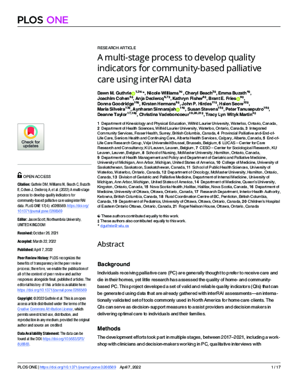 (PDF) A multi-stage process to develop quality indicators for community ...