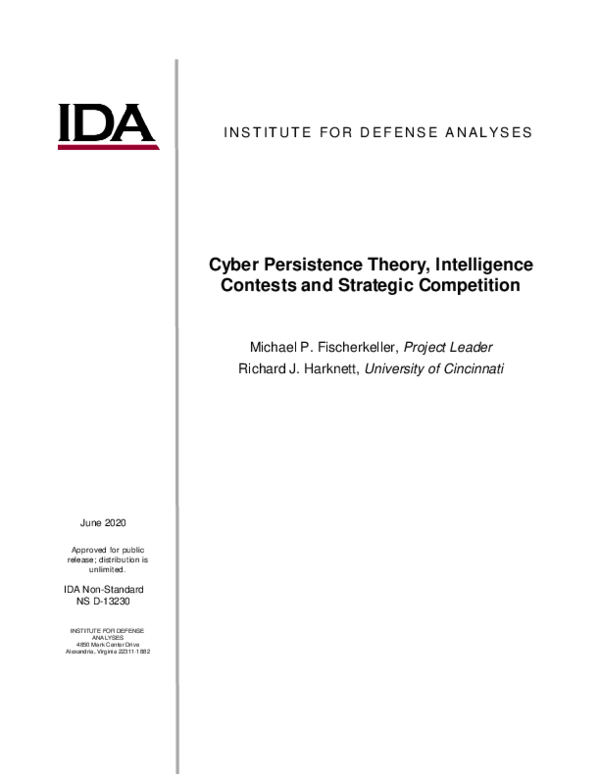 (PDF) Cyber Persistence Theory, Intelligence Contests and Strategic ...