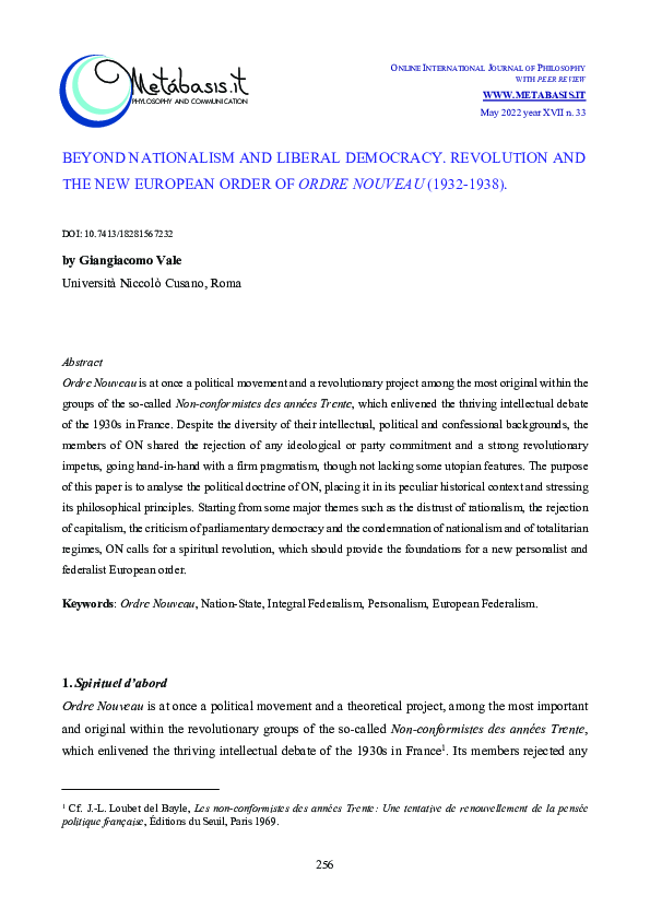 (PDF) BEYOND NATIONALISM AND LIBERAL DEMOCRACY. REVOLUTION AND THE NEW ...