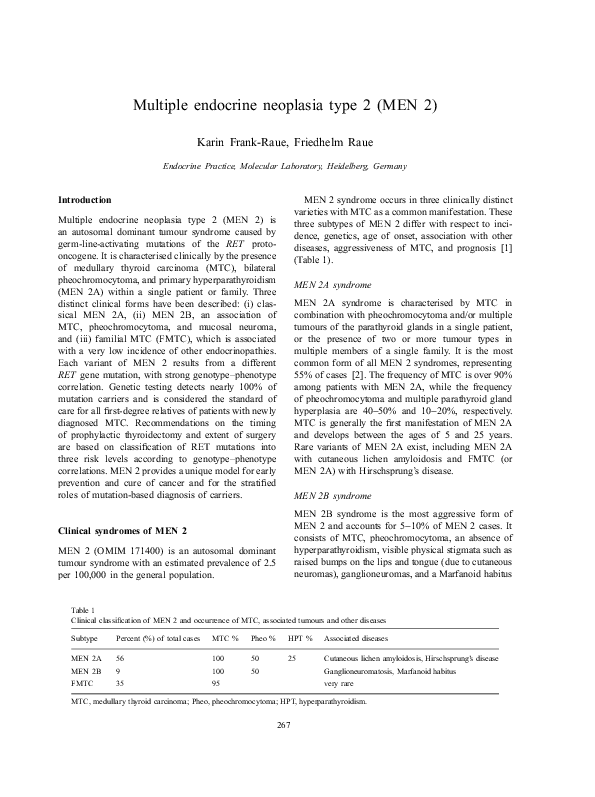 (PDF) Multiple endocrine neoplasia type 2 (MEN 2)