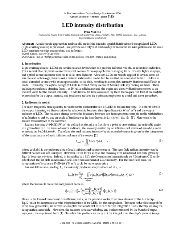 (PDF) LED intensity distribution