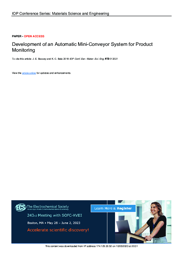 (PDF) Development of an Automatic Mini-Conveyor System for Product ...