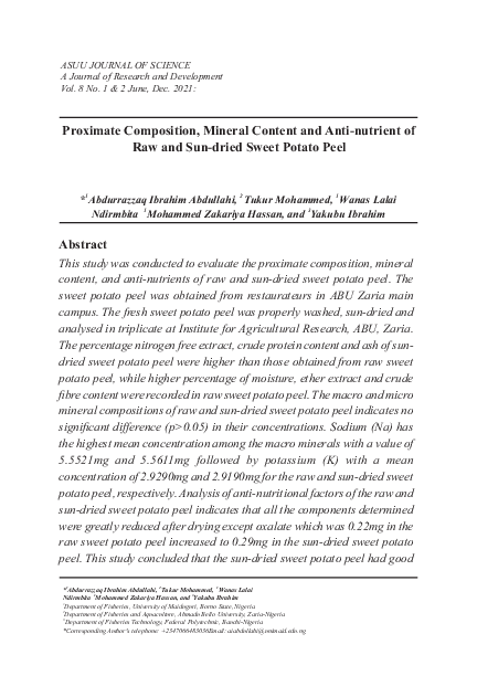 Pdf Proximate Composition