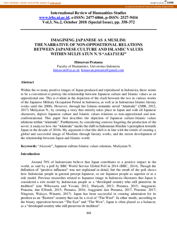 (PDF) Imagining Japanese as a Muslim: The Narrative of Non-Oppositional ...