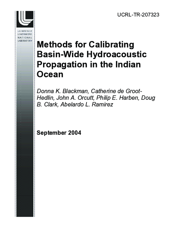 (PDF) Methods for Calibrating Basin-Wide Hydroacoustic Propagation in ...