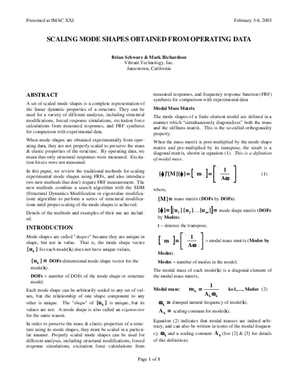 (PDF) Measuring Operating Deflection Shapes | Brian Schwarz - Academia.edu