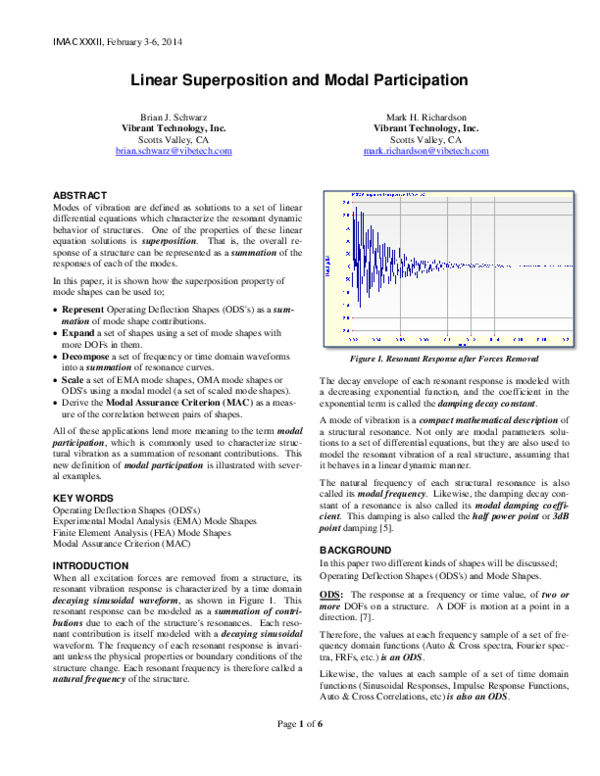 (PDF) Linear Superposition and Modal Participation