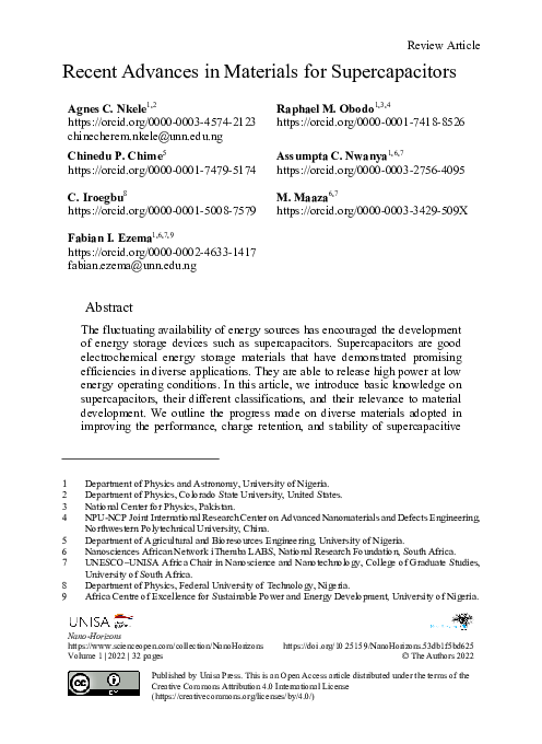 (PDF) Recent Advances in Materials for Supercapacitors