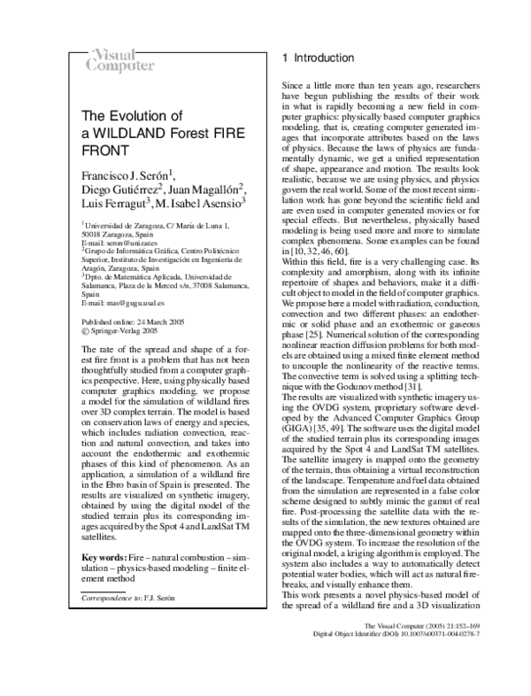 (PDF) The Evolution of a WILDLAND Forest FIRE FRONT