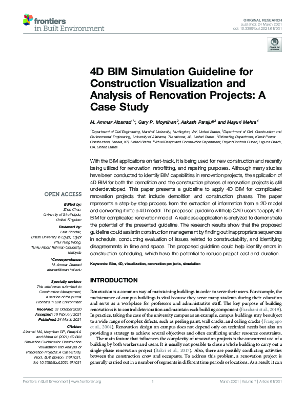 (PDF) 4D BIM Simulation Guideline for Construction Visualization and ...