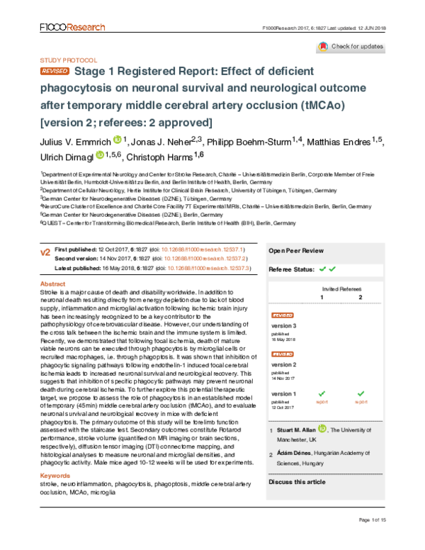 (PDF) Stage 1 Registered Report: Effect of deficient phagocytosis on ...