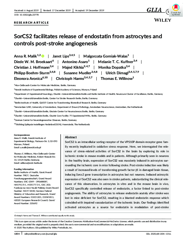 (PDF) SorCS2 facilitates release of endostatin from astrocytes and ...